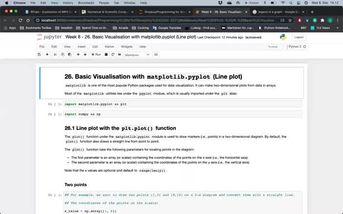 26. Basic Visualisation with matplotlib.pyplot (Line plot)