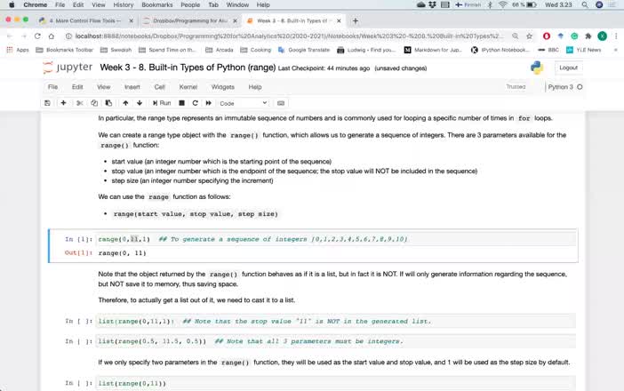 8. Built-in Types of Python (range)